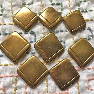 Set 5 + 2 Square Yellow Copper Metal Art Deco Buttons - Etsy
