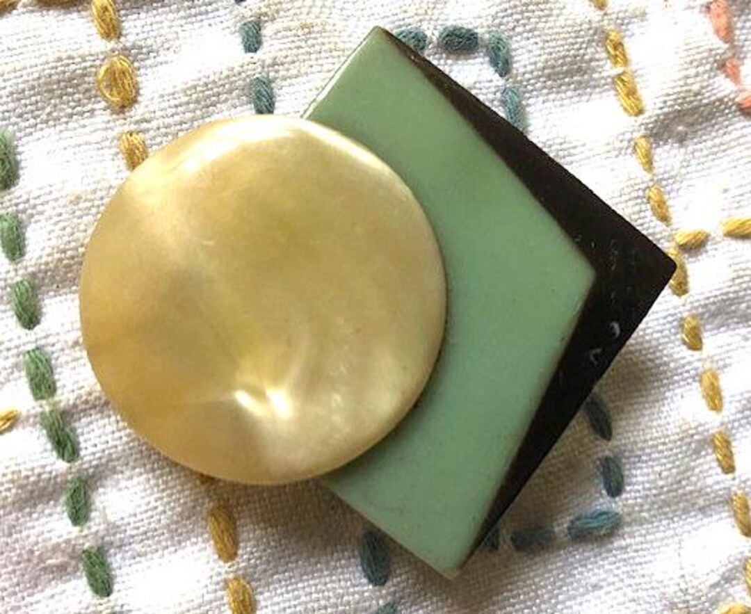 Art Deco Pale Green Pearly Belt Slide - Etsy