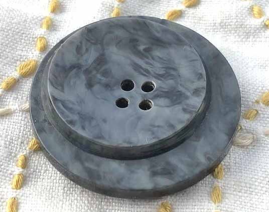 Light Grey Galalith Button Raised Design 1930's - Etsy