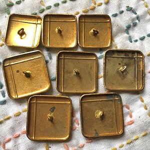 Set 5 + 2 Square Yellow Copper Metal Art Deco Buttons - Etsy
