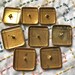Set 5 2 Square Yellow Copper Metal Art Deco Buttons - Etsy