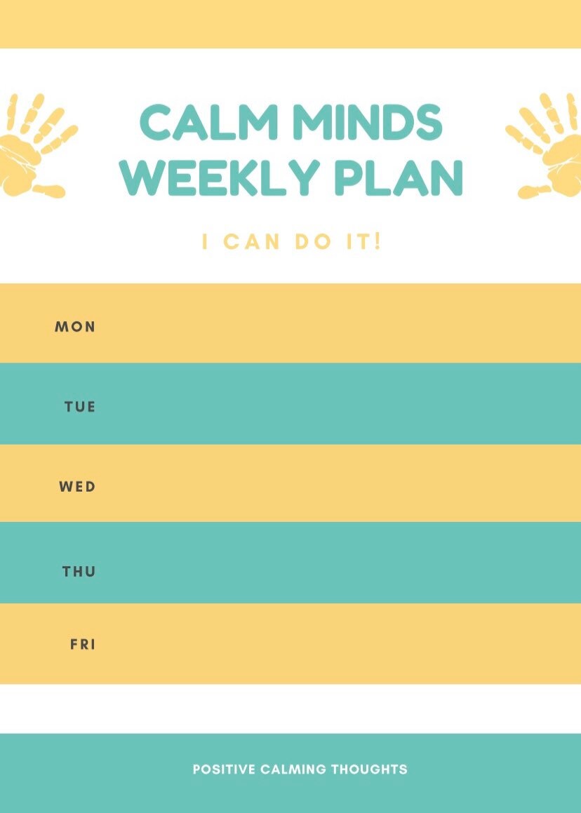 Calm Minds Weekly Plan EDITABLE - Etsy UK