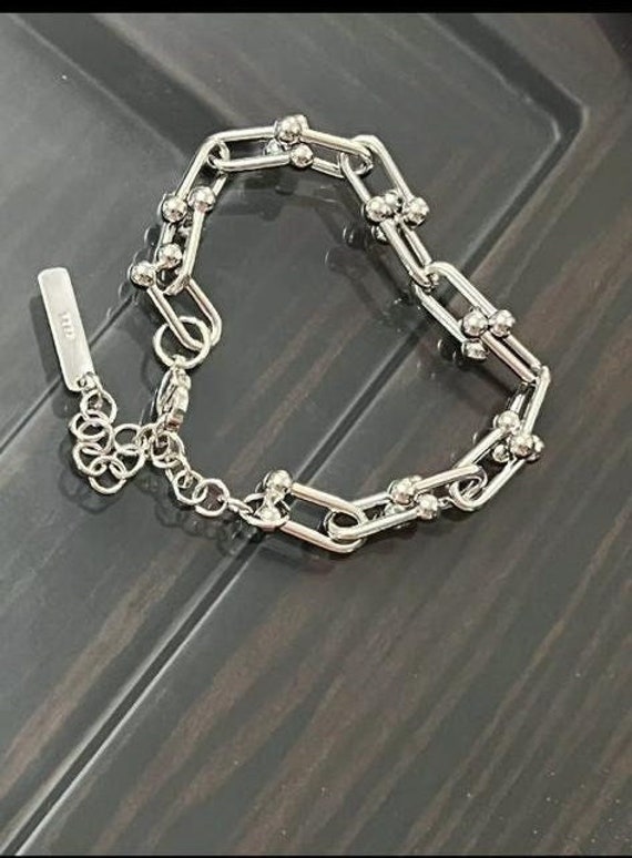 Sterling Silver Paper Clip Chain Bracelet S925 Solid Silver - Etsy UK