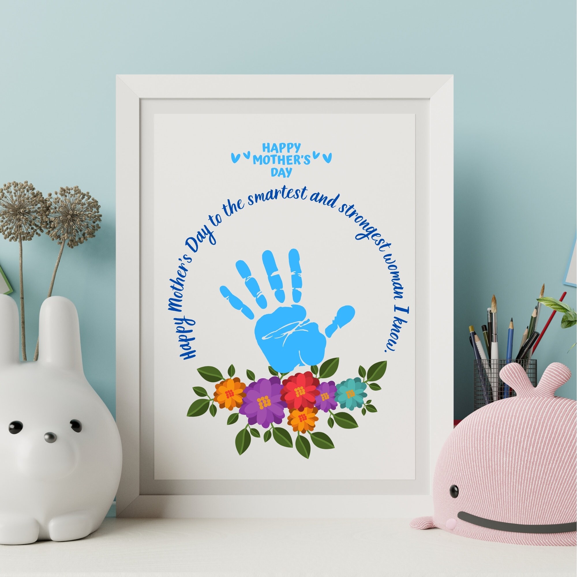 Mother's Day Handprint Activity Pages, Flower Bouquet, Hello Spring ...