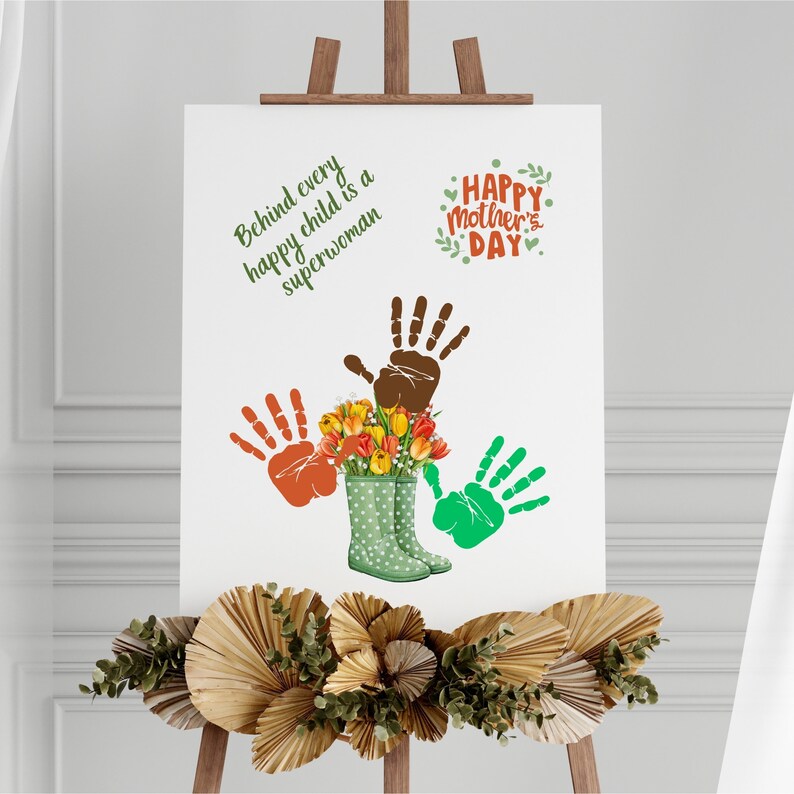 Mother's Day Handprint Activity Pages, Flower Bouquet, Hello Spring ...