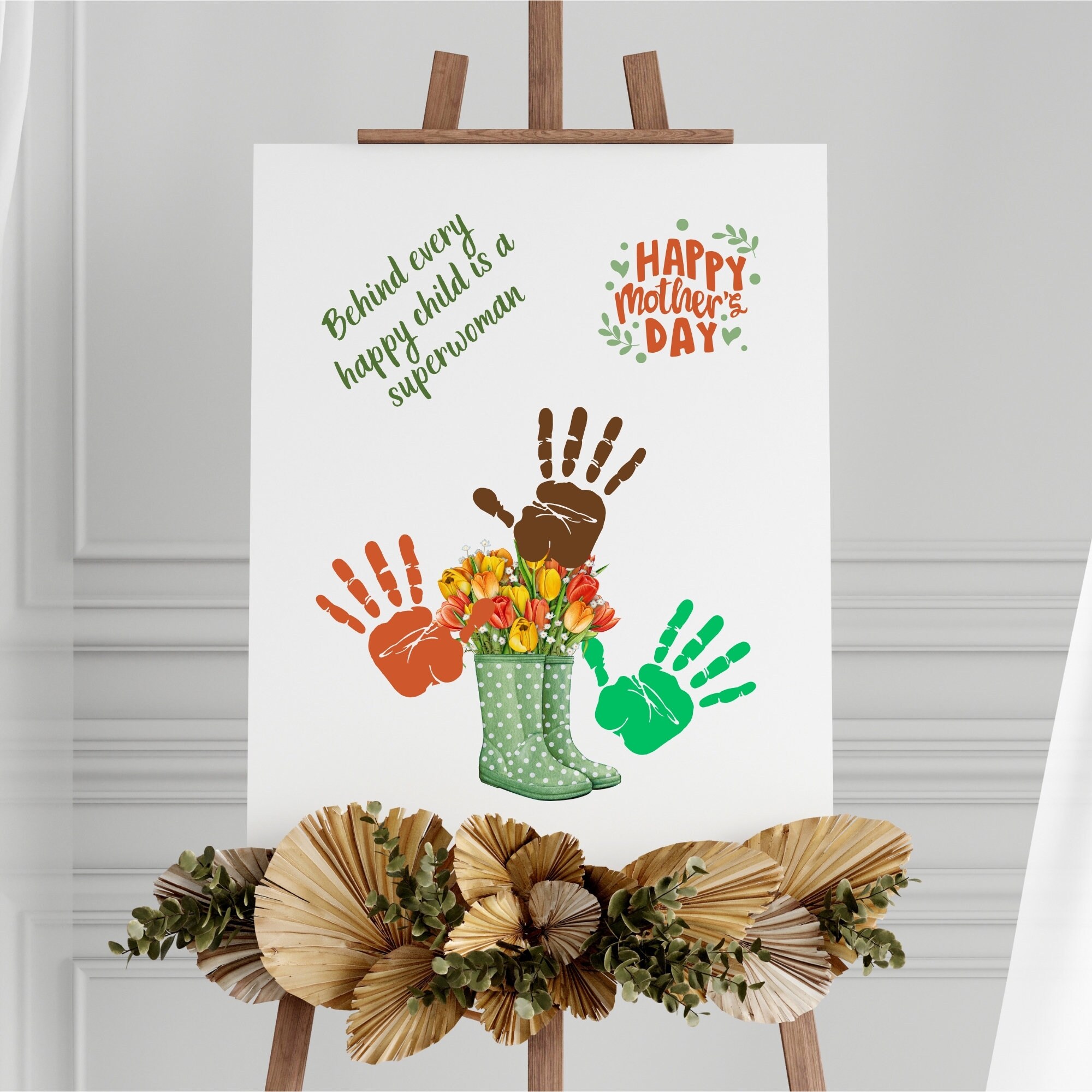 Mother's Day Handprint Activity Pages, Flower Bouquet, Hello Spring ...