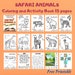 Safari Animals 15 Coloring Pages for Kids, Safari Animals Activity ...