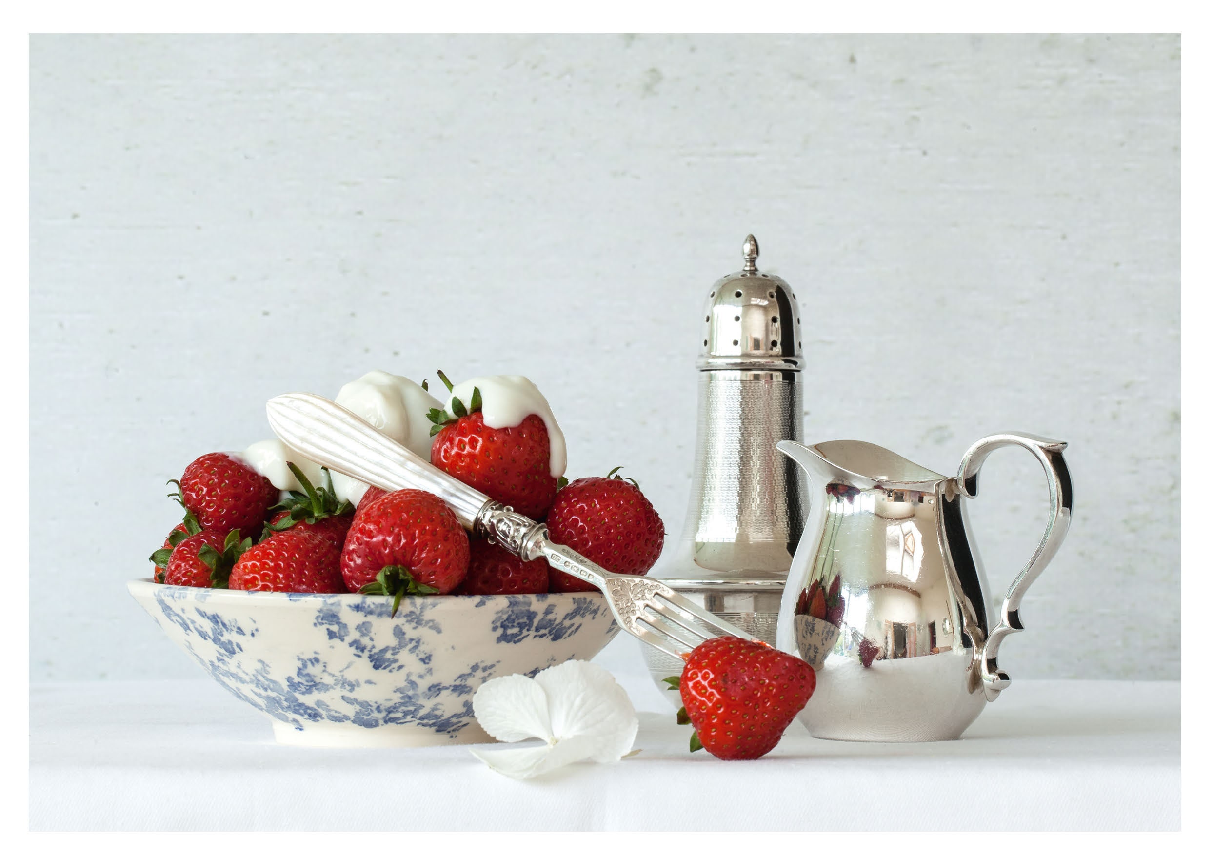 Still Life With Strawberries and Cream - Etsy