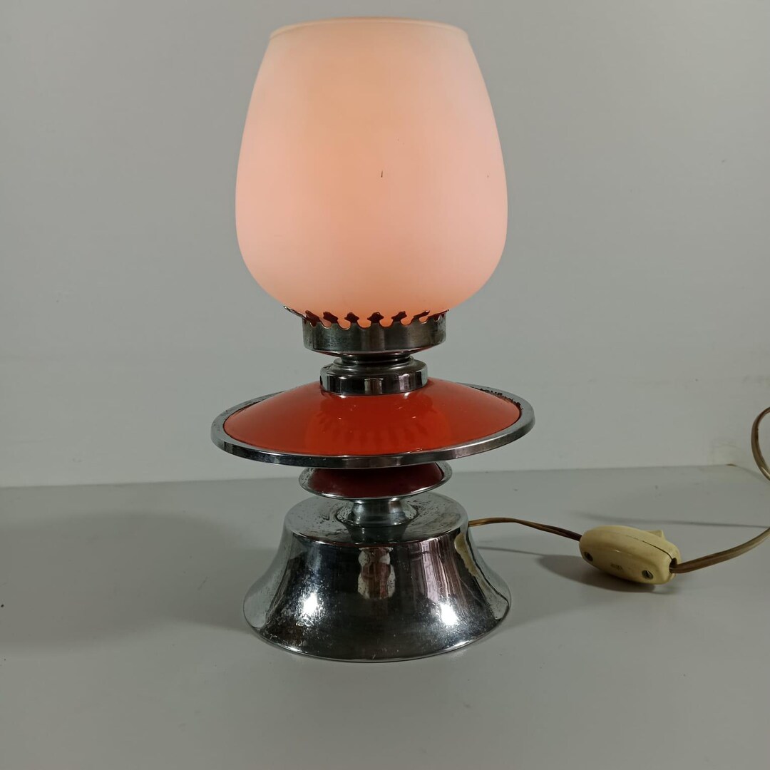Vintage Table Lamp, Vintage Orange Table Lamp - Etsy