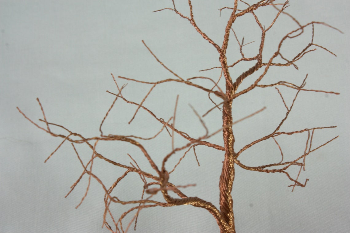 Tree Made of Copper Wire, Tree on Natural Stone, a Personalized, Unique ...