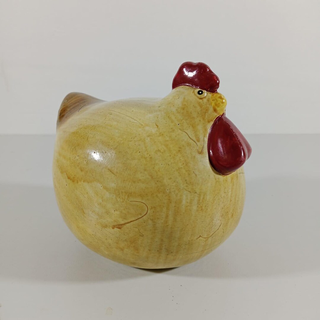 Ceramic Chicken, Hand Made and Hand Painted, Vintage Product, One of a ...