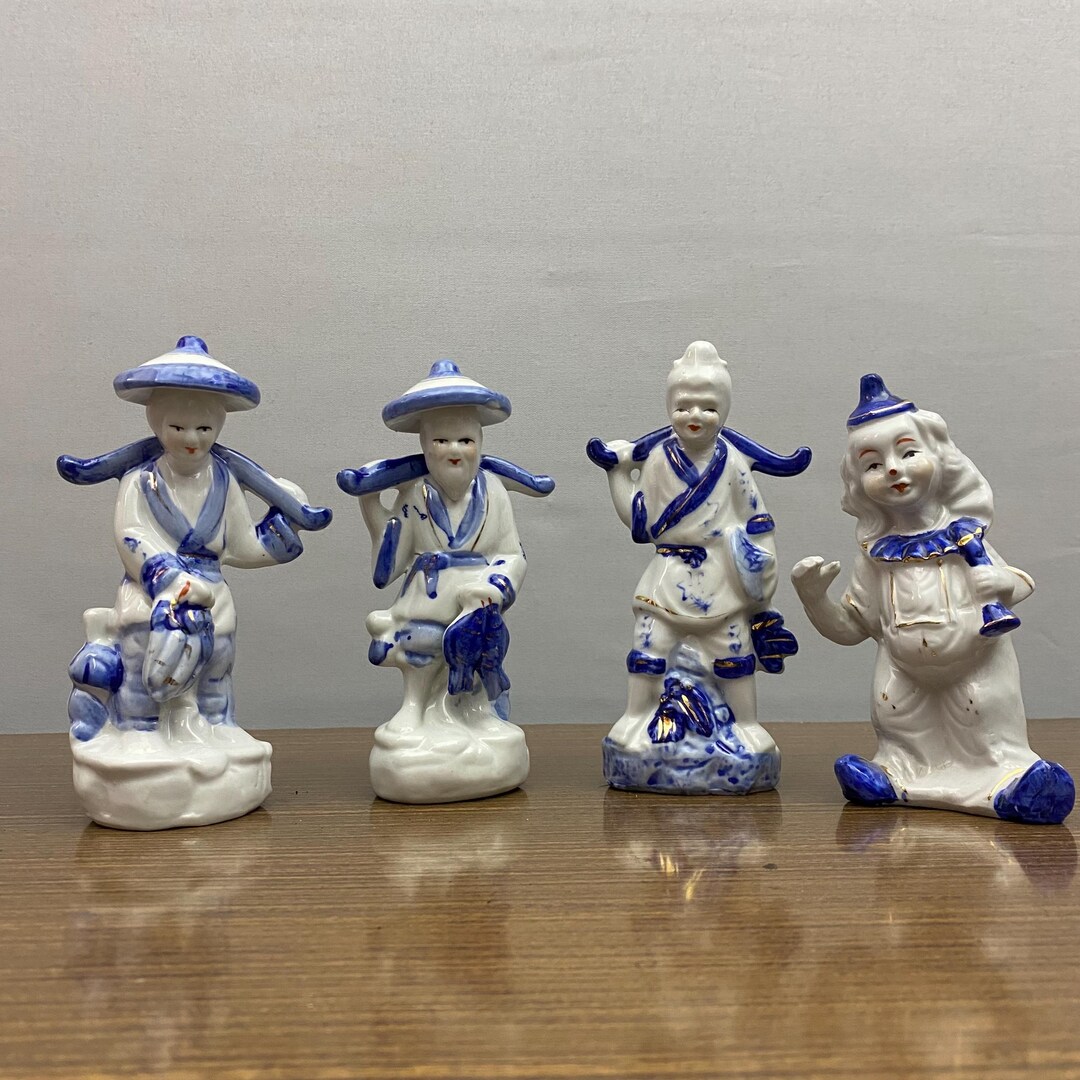 Chinese Porcelain Figurine Set - Etsy