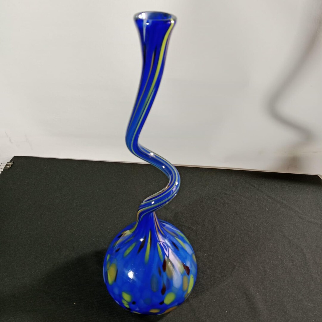 Handmade Murano Glass Vase: Twisted Italian Art - Etsy