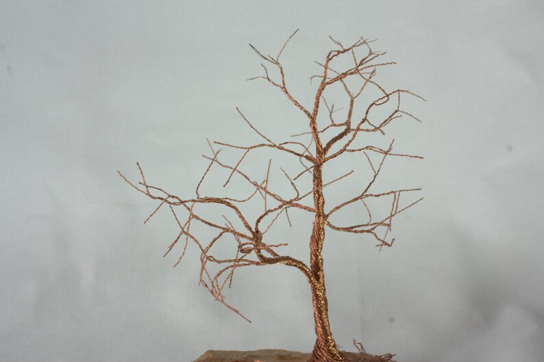 Tree Made of Copper Wire, Tree on Natural Stone, a Personalized, Unique ...