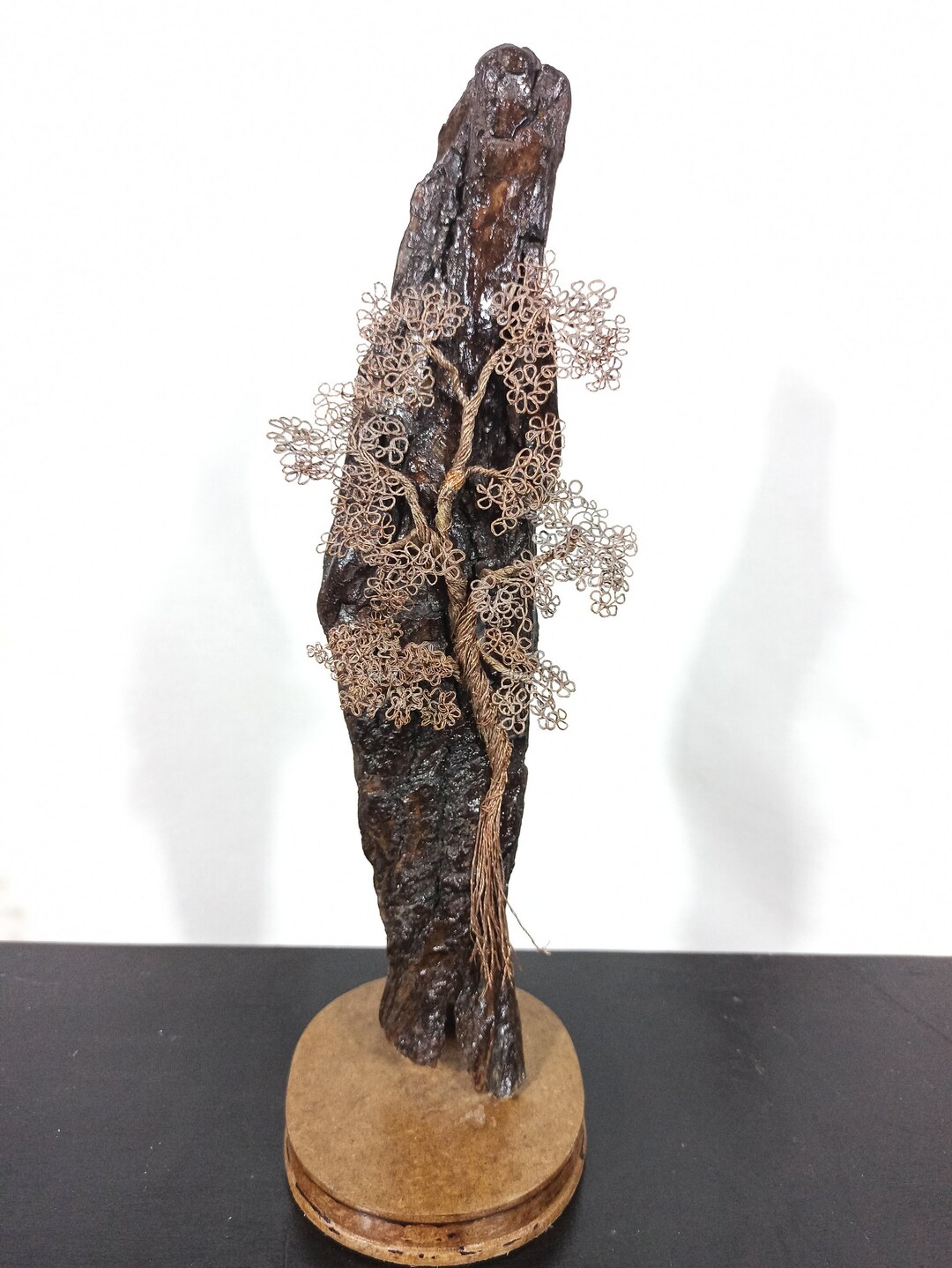 Handmade Table and Wall Decoration Made From Copper Wire and Tree Bark ...
