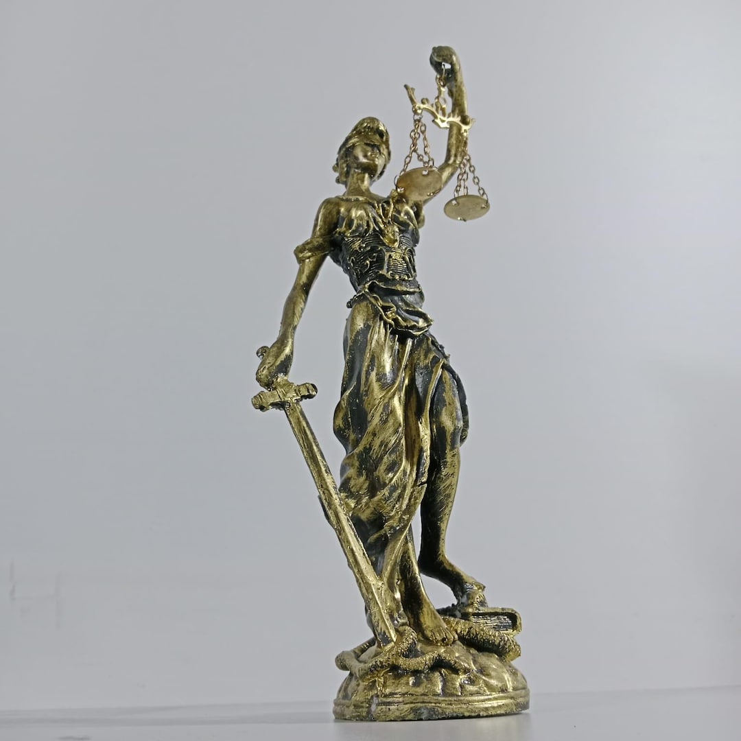 The Statue of Justice Made of Marble Dust Was Painted With Antique ...