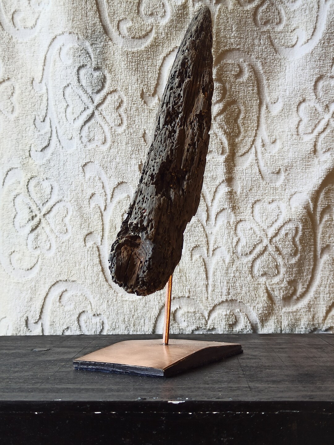 Copper Wire Tree Sculpture: Natural Wood Table Lamp, Handmade - Etsy