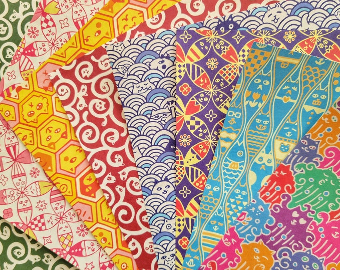 Playful Cat Origami Paper, Kitty Kitten, Chiyogami Paper, Japanese ...