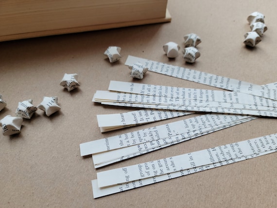 Origami Star Book Page Paper Upcycled Lucky Star Paper - Etsy