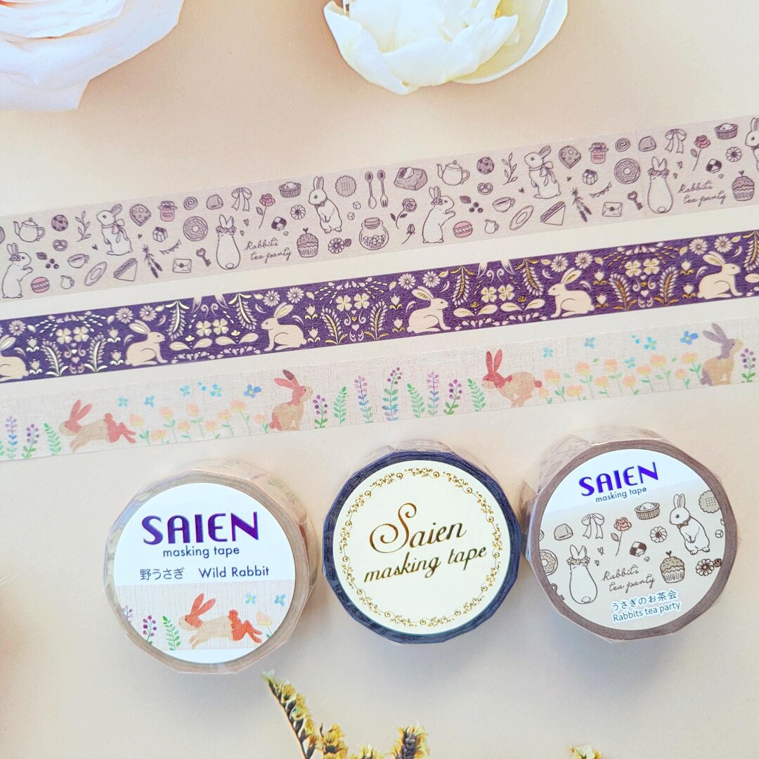 Bunny Rabbit Washi Tape, 15mm/17mm, SAIEN Masking Tape, Easter Spring ...