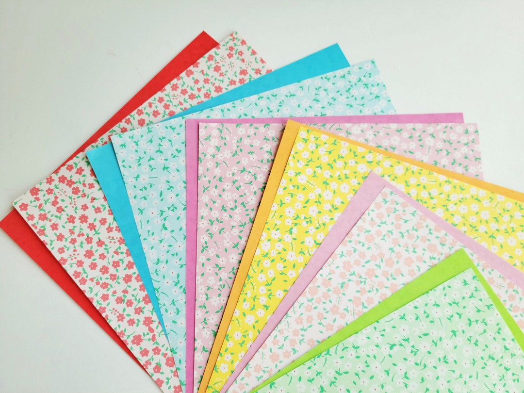 Floral Origami Paper Double Sided, 6x6 Inch, Japanese Chiyogami, Floral ...