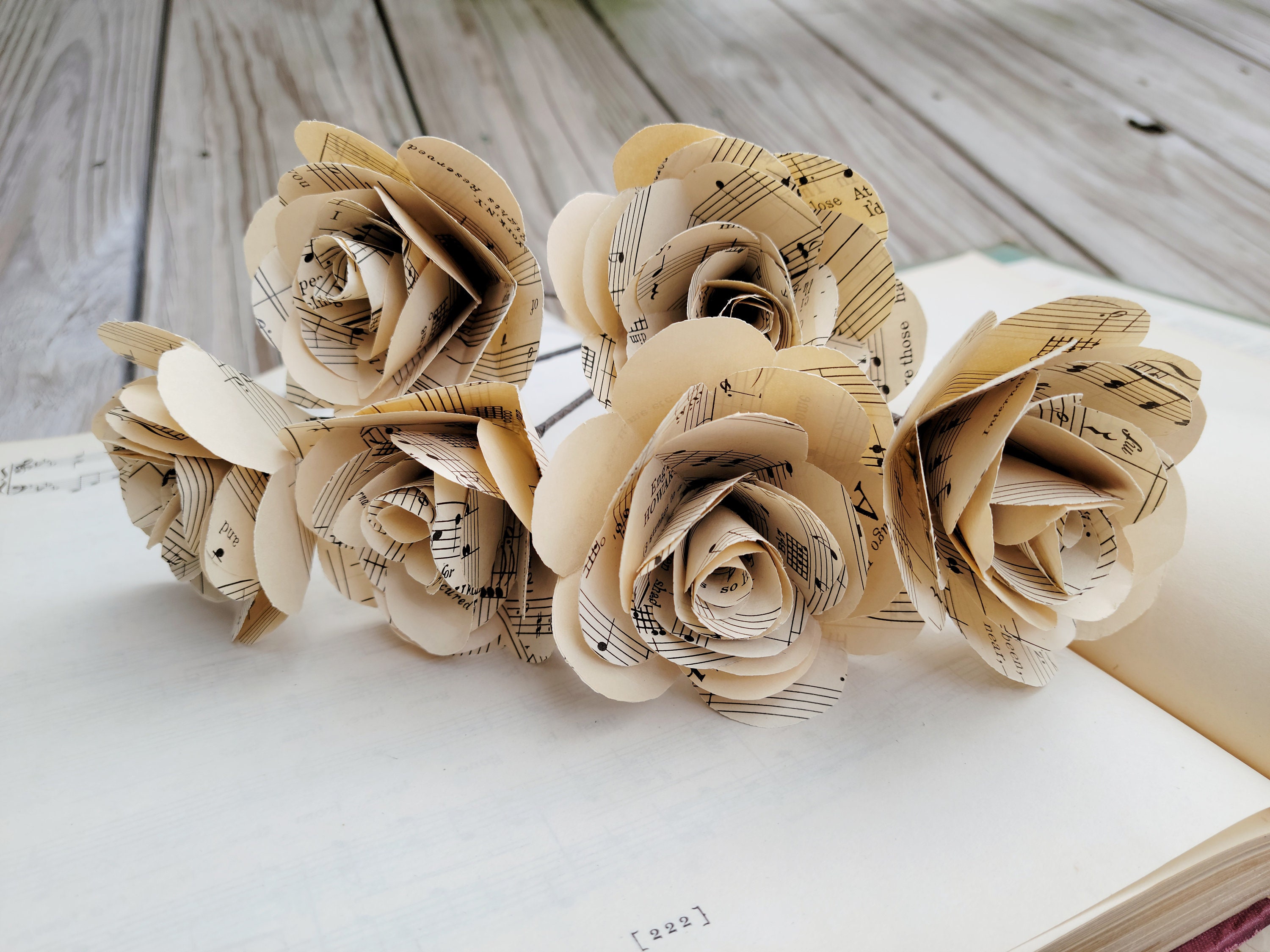 Vintage Sheet Music Roses Piano Note Flowers Rustic Wedding - Etsy