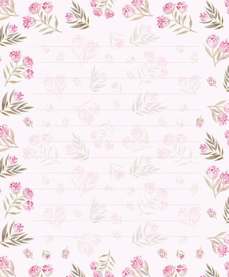 Pink Flower Writing Paper Pad, Ruled Writing Paper, Japanese Stationery ...