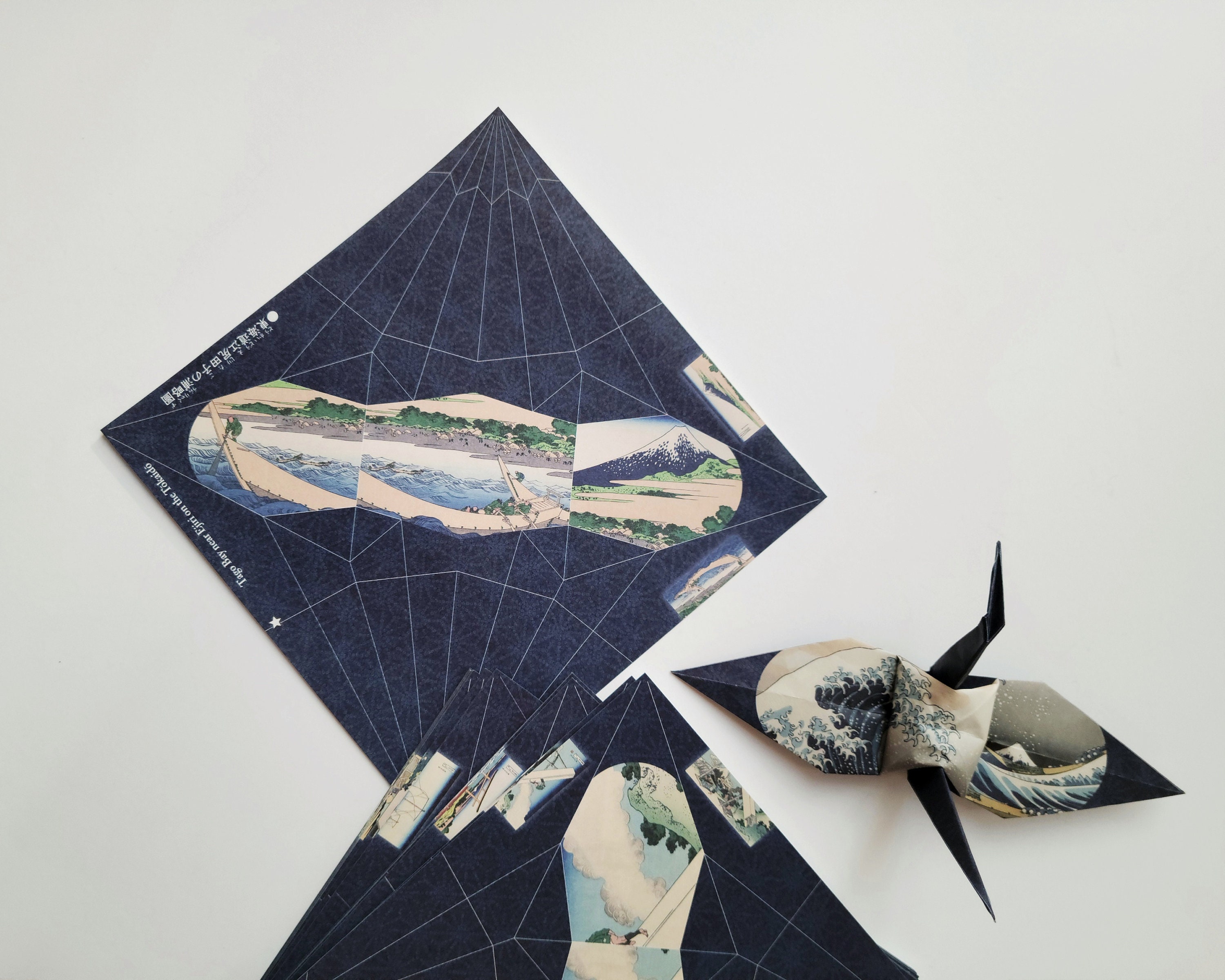 Origami Crane Folding Kit, Paper Crane Template, 36 Views of Mount Fuji ...