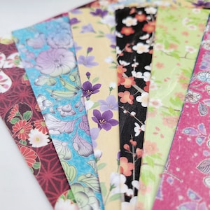 24 Unryu Origami Paper, 6"x6", Mixed Floral Paper Pack, Floral Tiyogami ...