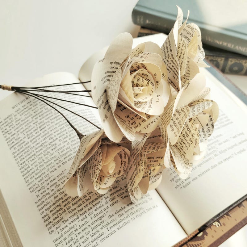 Book Paper Flowers - Etsy
