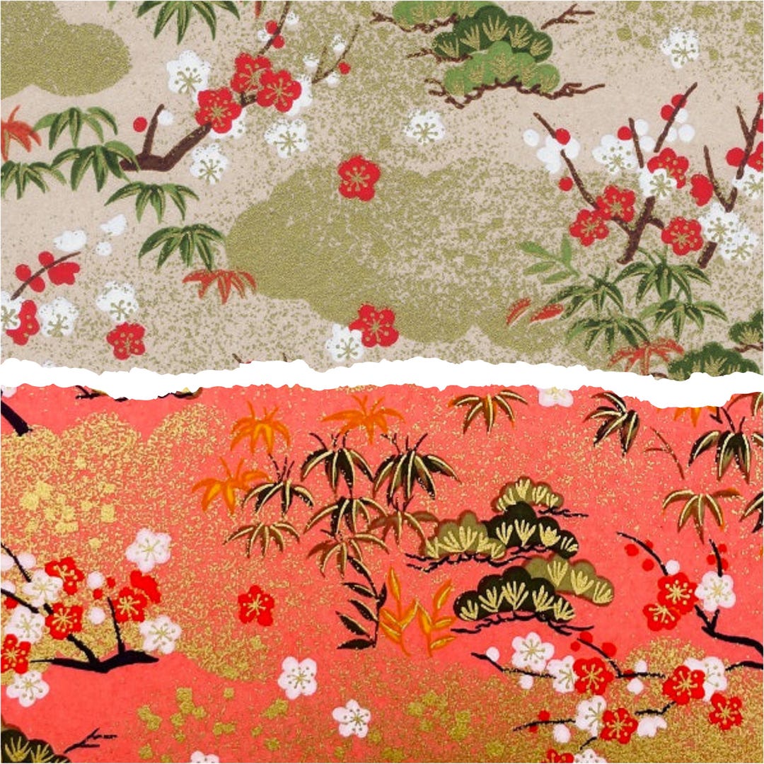 Large Yuzen Japanese Paper, Handmade Decorative Paper, Origami Craft ...