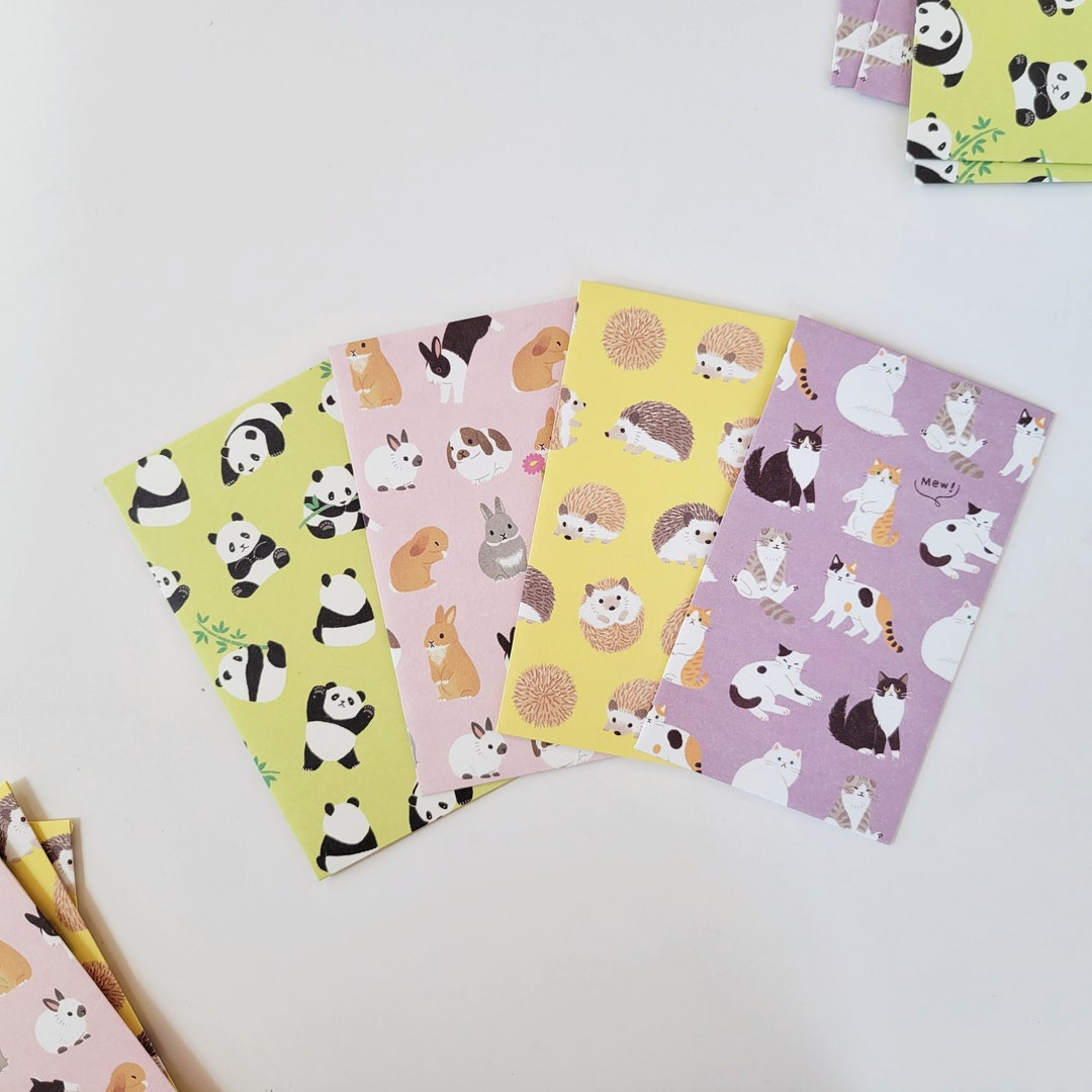 Animal Mini Envelopes, Mini Message Envelope, Coin Gift Card Holders ...
