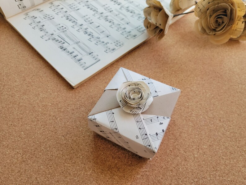Music Note Origami Box Handmade Gift Box Upcycled Sheet - Etsy