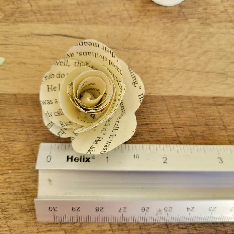 Book Page Mini Roses, 1.5", Handrolled Upcycled Vintage Paper Flpwers ...