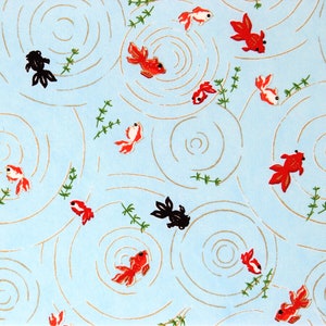 Large Origami Yuzen Paper, Gold Fish, Japanese Washi Paper, Handmade ...