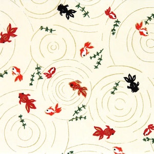 Large Origami Yuzen Paper, Gold Fish, Japanese Washi Paper, Handmade ...