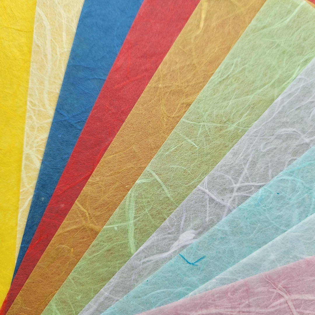 10 Unryu Mulberry Origami Paper, 15x15cm, 6"x6", Cloud Dragon Washi ...