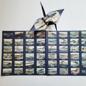 Origami Crane Folding Kit, Paper Crane Template, 36 Views of Mount Fuji ...