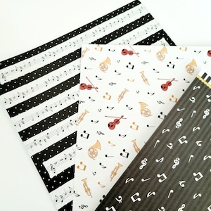 Musical Symbols Origami Paper, Music Theme Scrapbook Paper Pack, Double ...