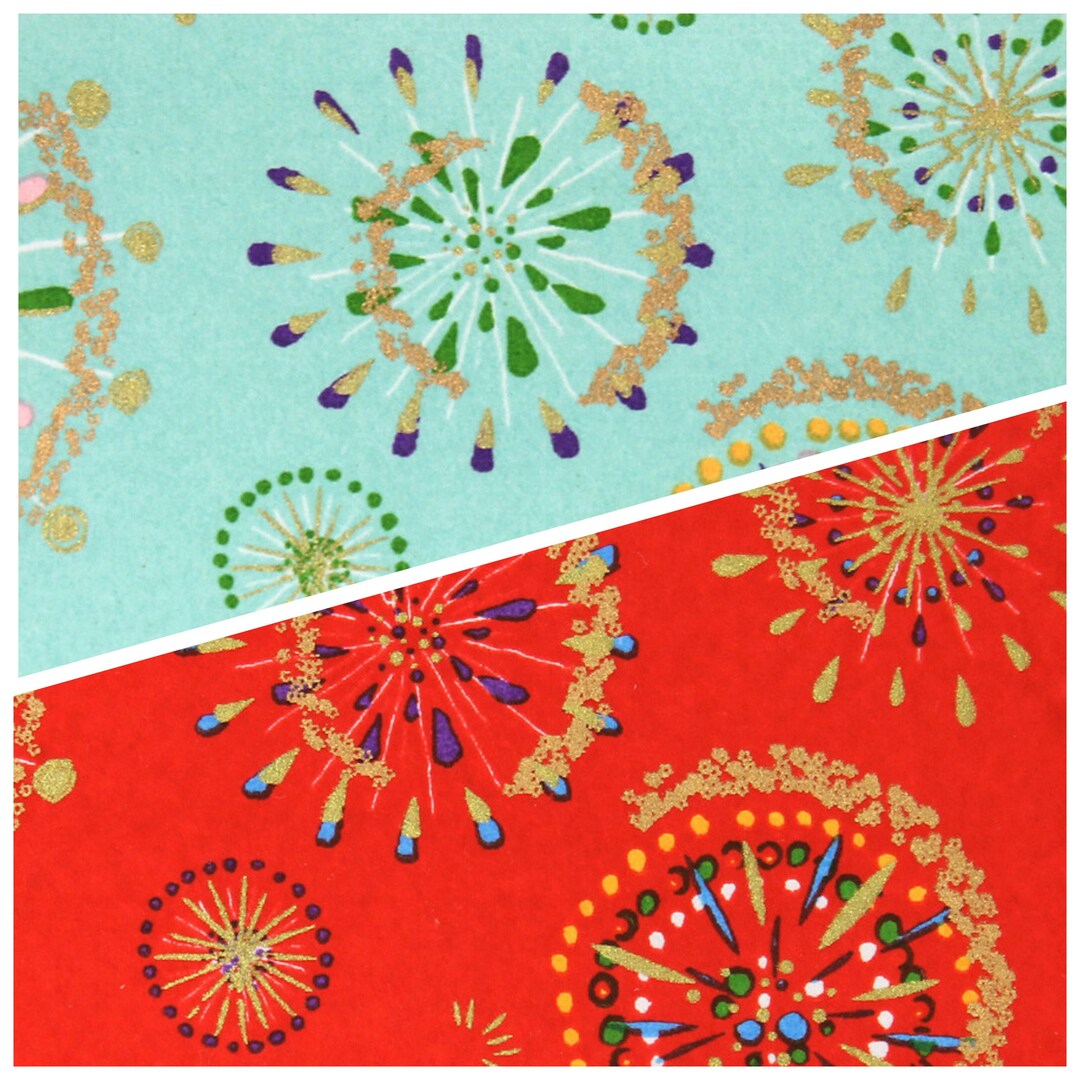 Large Echizen Yuzen Paper, Firework, Origami Craft Paper, Chiyogami ...