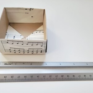 Music Note Origami Box, Handmade Gift Box, Upcycled Sheet Music, Rustic ...