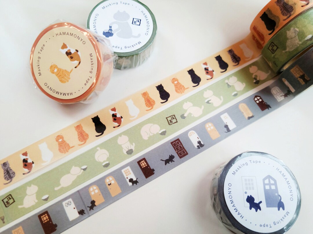 Japanese Cats Washi Tapes, 15mm, Decorative Masking Tapes, Journal ...