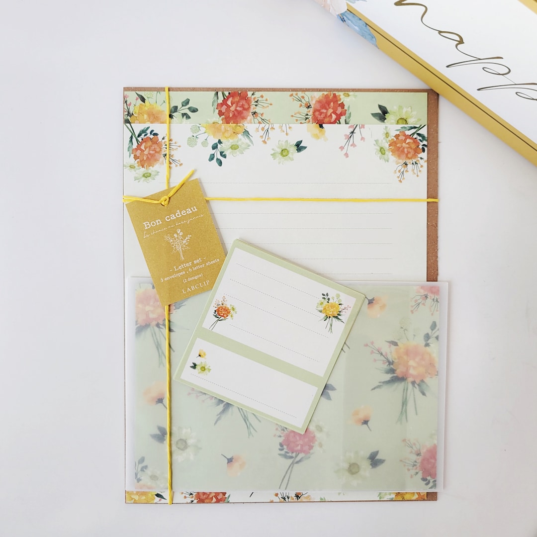 Marigold Writing Letter Set, Summer Flower, Letter Paper Sheets With ...