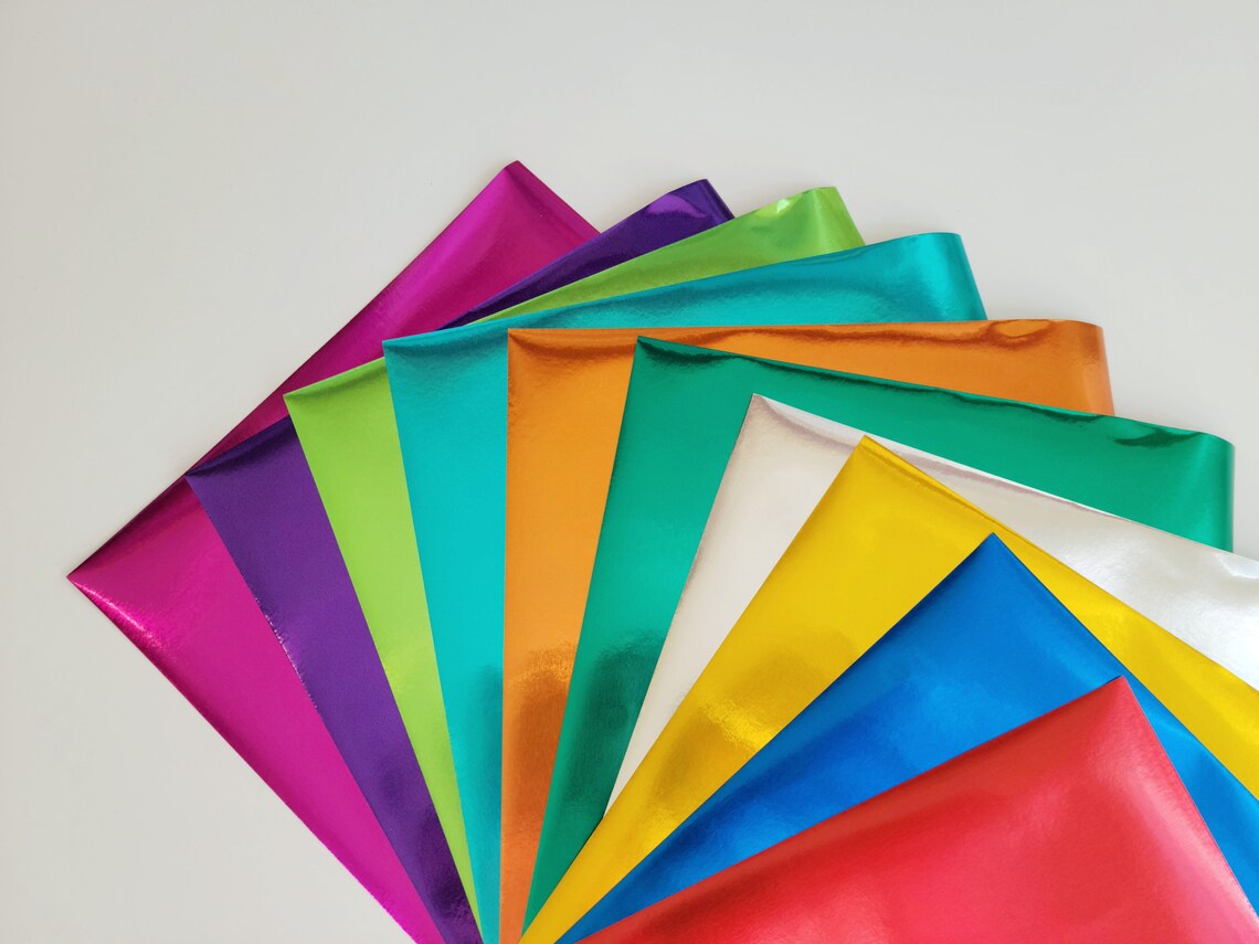Foil Origami Paper Multi Color Pack, Vatiety Metallic Folding Paper ...