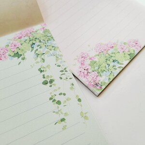 Geranium Letter Writing Paper Pad, Ruled Writing Paper, Japanese Floral Stationery, Snail Mail ...
