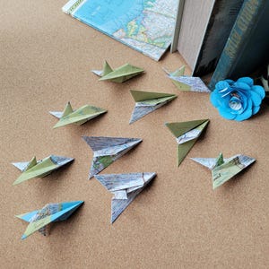Map Paper Airplanes, Origami Aircraft, World Travel Birthday Party ...