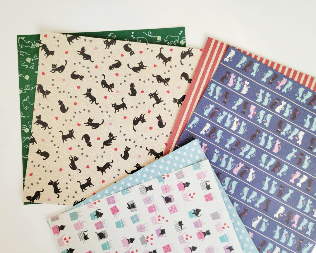 Cat Origami Paper Pack, 6x6 Inch, 6 Designs, 30 Sheets, Reversible ...