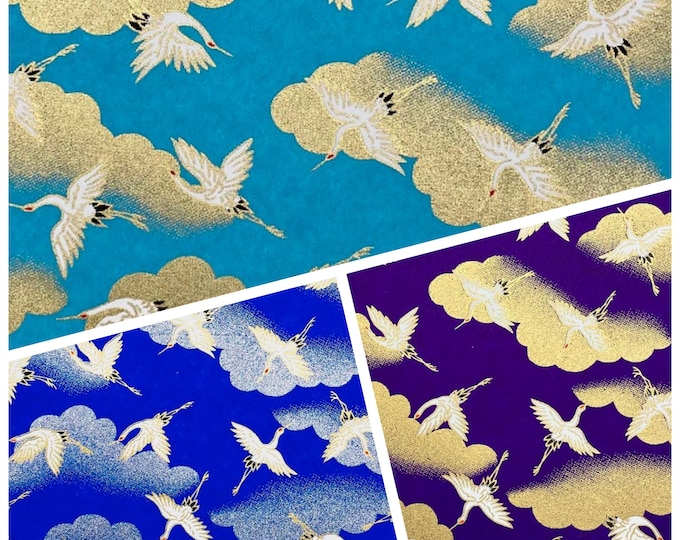Large Yuzen Paper, Karakusa, Gold Geometric, Japanese Washi, Origami ...