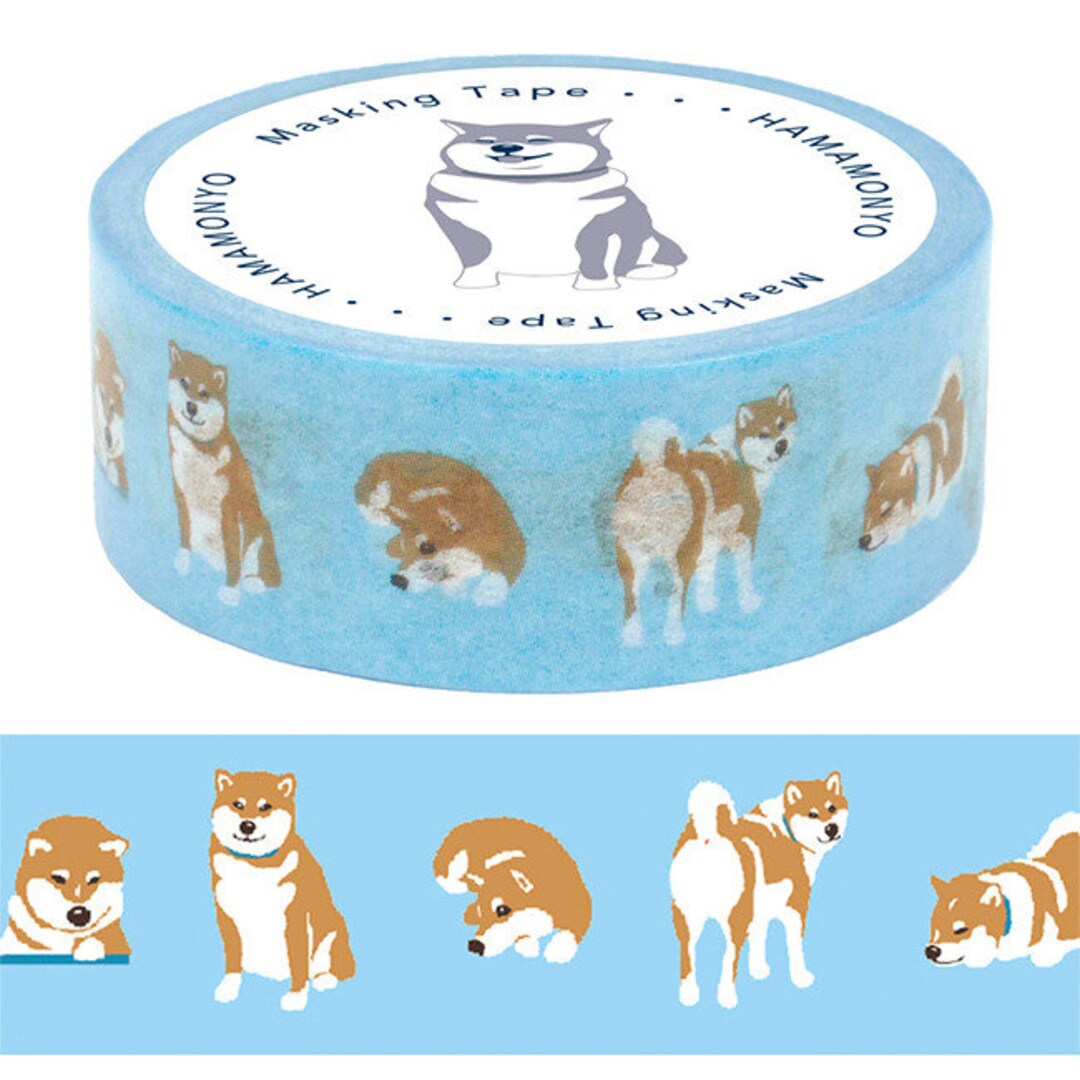 Shiba Inu Washi Tapes, 15mm, Japanese Dogs, Pet Masking Tapes, Goodie ...