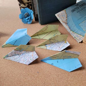 Map Paper Airplanes, Origami Aircraft, World Travel Birthday Party ...